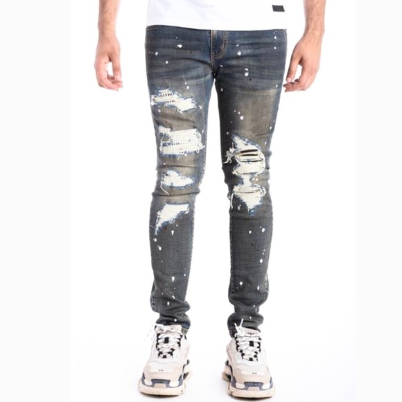 Damati | Jeans | Damati Mens Distressed Splatter Skinny Jeans | Poshmark